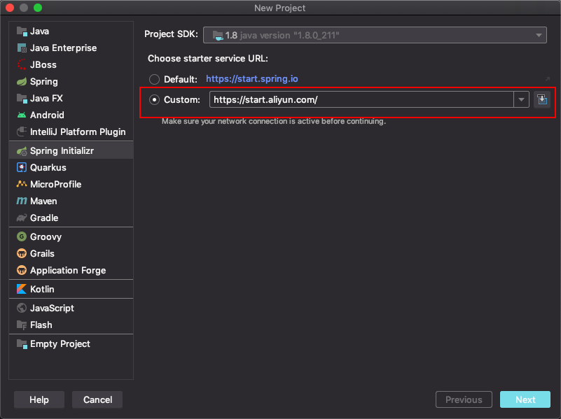 IDEA创建springboot项目，spring url 提示错误_idea server url出现error-CSDN博客