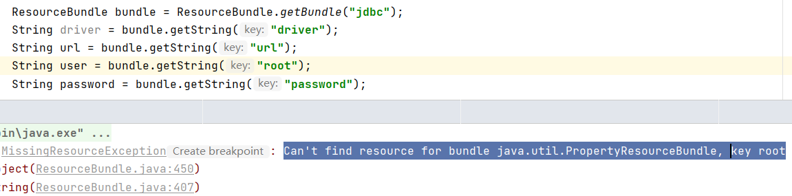 Can‘t find resource for bundle java.util.PropertyResourceBundle, key root_can't find resource ...