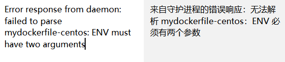 Error response from daemon: failed to parse mydockerfile-centos: ENV must have two arguments-CSDN博客