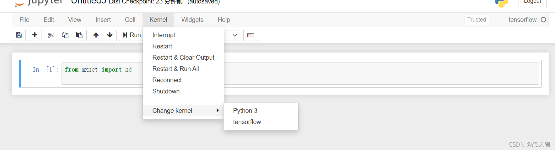 Jupyter Notebook 修改kernel内核环境jupyter换成自己的内核ipykernel Csdn博客