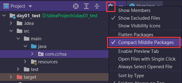 解决idea包名合并问题_idea 包名缩在一起-CSDN博客
