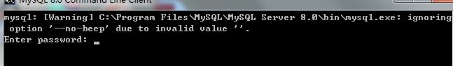 MySQL Server 8.0 ignoring option ‘--no-beep‘ due to invalid value警告_mysql出现ignore option no beep ...