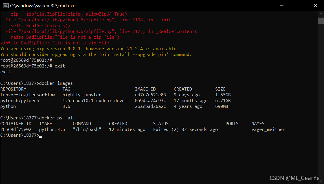 Win10下 Docker 配置python Pytorch深度学习环境win10 Python Dockermlgearye的博客 Csdn博客