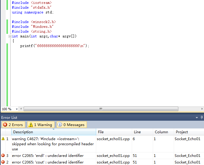 Error 3 error C2065: ‘endl‘ : undeclared identifier-Error 2 error C2065: ‘cout‘ : undeclared ...