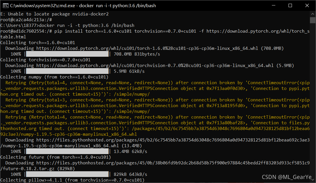 Win10下 Docker 配置python Pytorch深度学习环境win10 Python Dockermlgearye的博客 Csdn博客