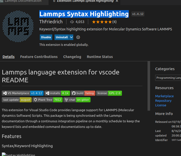 vscode 中的 Lammps Syntax Highlighting 插件_vscode lammps-CSDN博客