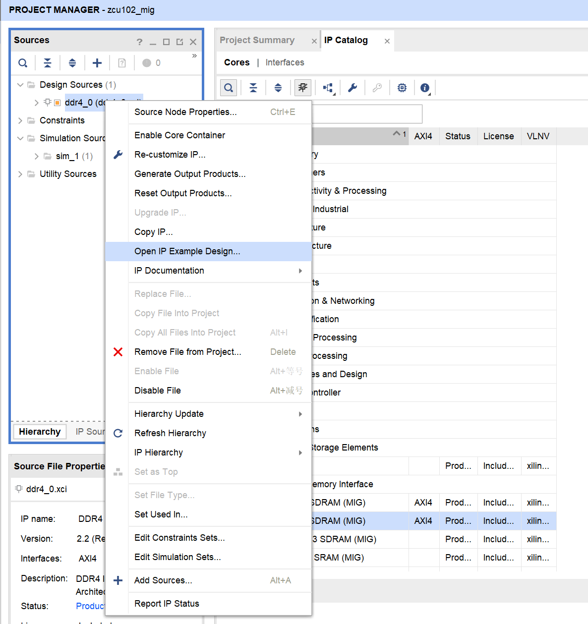 FPGA系列：ZCU102开发板上的第一个工程（MIG控制器）_zcu102入门教程-CSDN博客