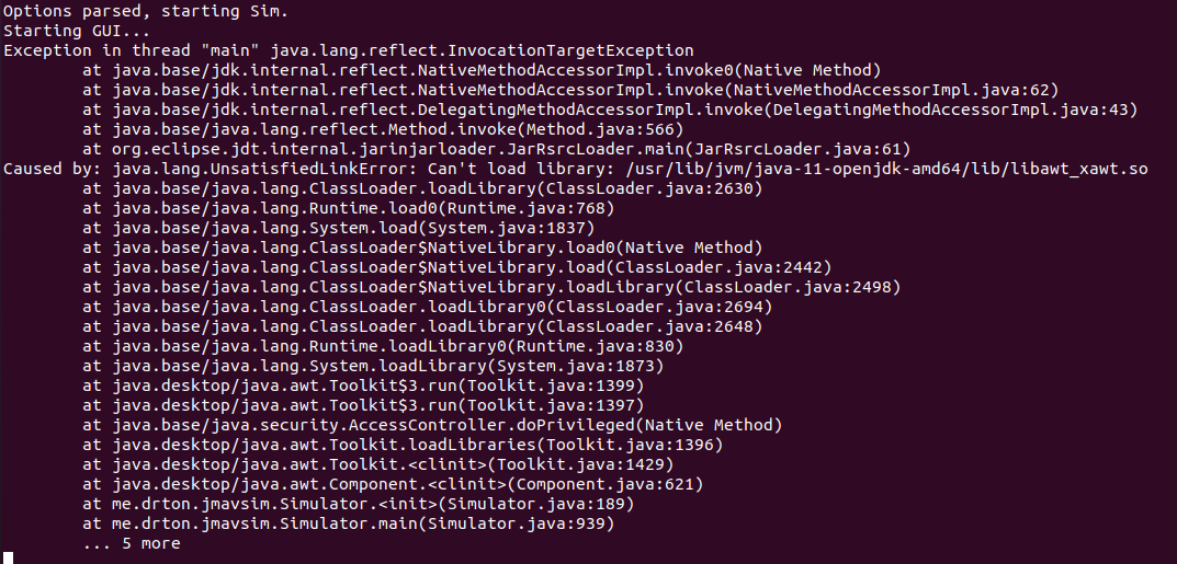 Ubuntu20.04配置PX4环境启动或编译jmavsim 出现的错误及解决办法_info [simulator] waiting for simulator to accept c-CSDN博客