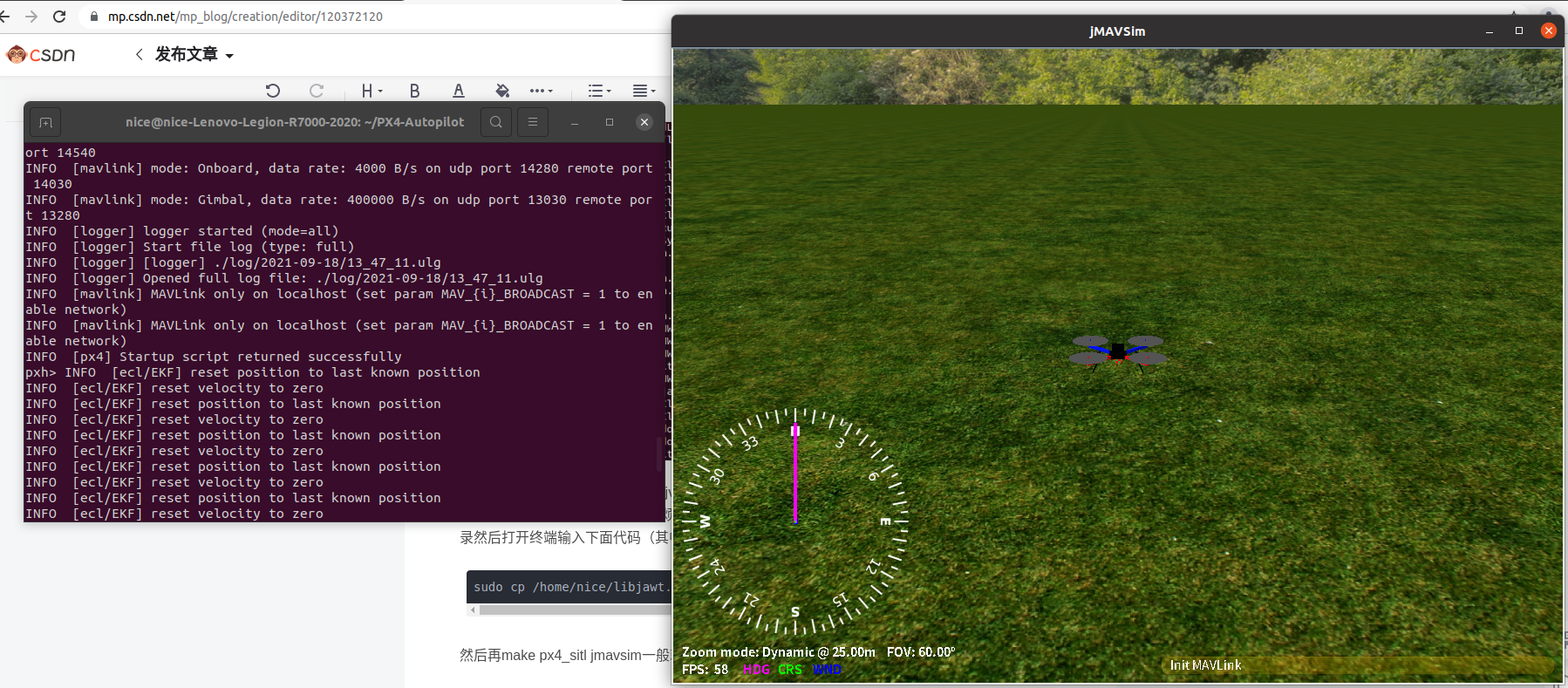Ubuntu20.04配置PX4环境启动或编译jmavsim 出现的错误及解决办法_info [simulator] waiting for simulator to accept c-CSDN博客