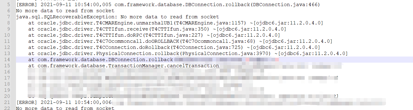 Oracle 错误 Java Sql Sqlrecoverableexception No More Data To Read From