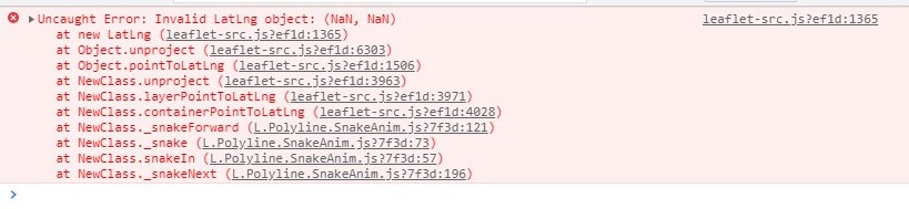 Leaflet L.Polyline.SnakeAnim.js报错《Uncaught Error: Invalid LatLng object: (NaN, NaN)》_uncaught ...