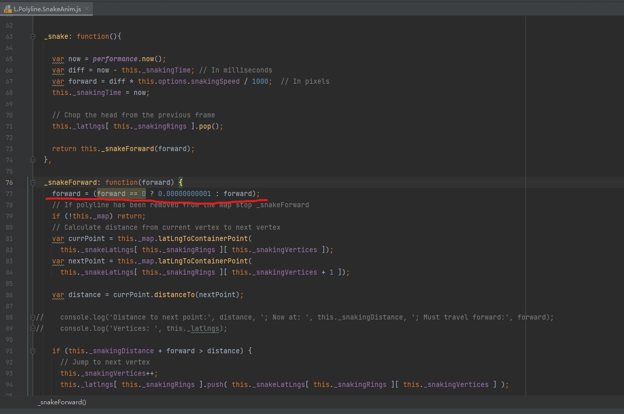 Leaflet L.Polyline.SnakeAnim.js报错《Uncaught Error: Invalid LatLng object: (NaN, NaN)》_uncaught ...