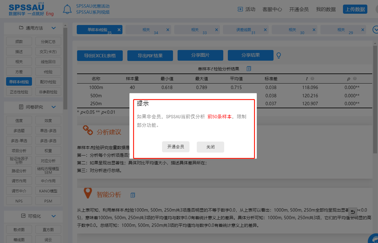 如何用spss客户端和SPSS AU在线进行单样本T检验操作？_spss在线使用-CSDN博客