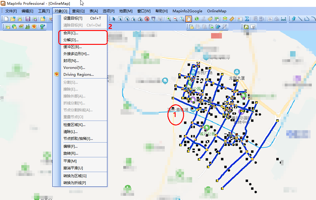 mapinfo常用功能系列讲解——（1）线段合并与拆分_mapinfo折线拆分-CSDN博客