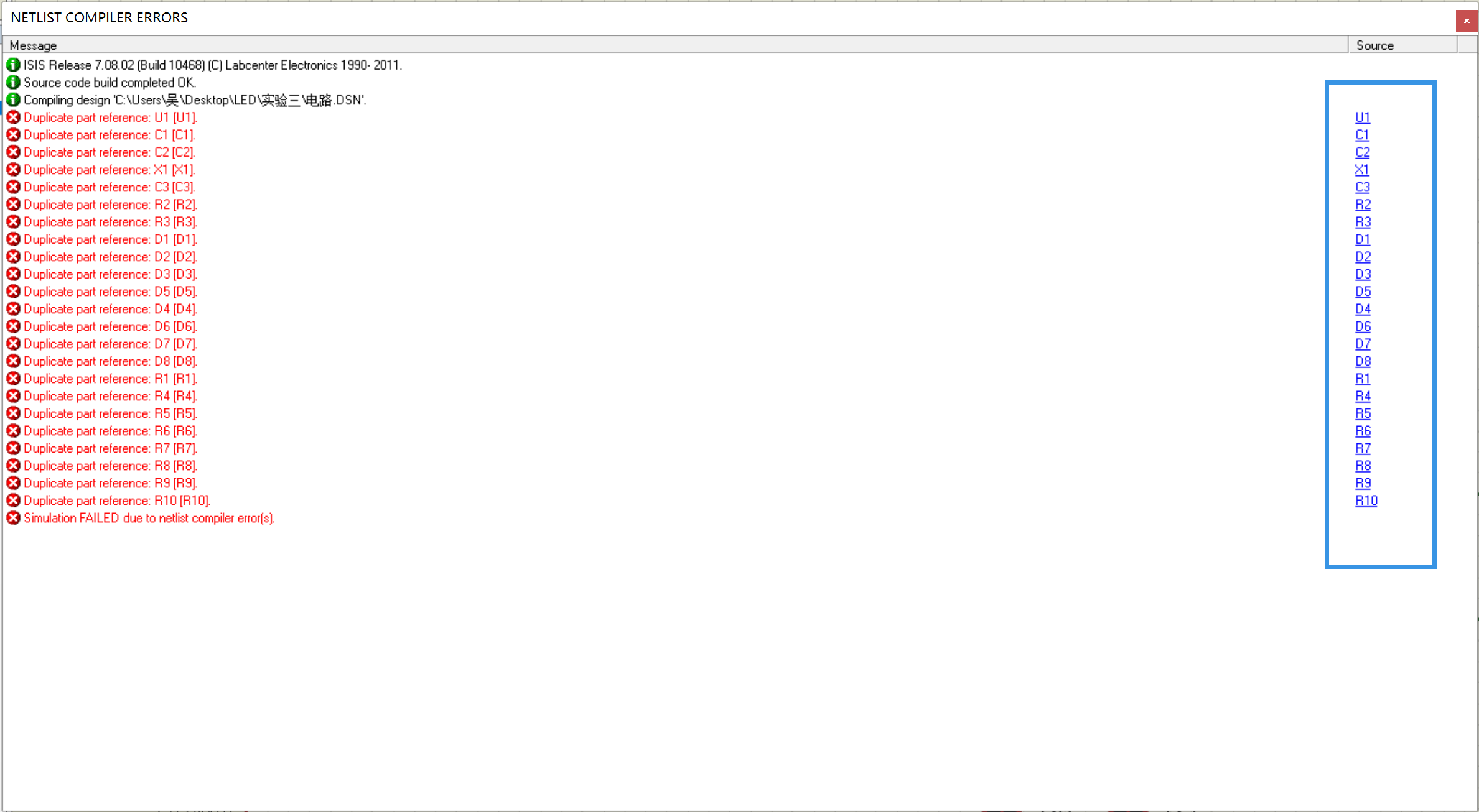 proteus仿真duplicate part reference 报错_protues duplicate part reference: m00000002 [m0000-CSDN博客