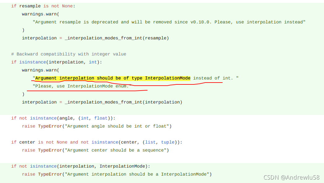 Transformer和functionalpy错:argument Interpolation Should Be Of Type Interpolationmode Instead Of