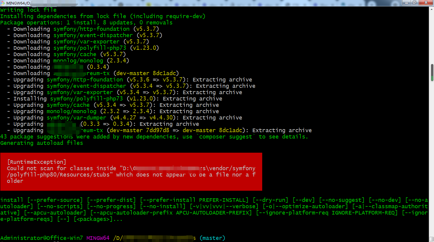 解决错误 - [RuntimeException] Could not scan for classes inside “xx“ which does not appear to be a ...