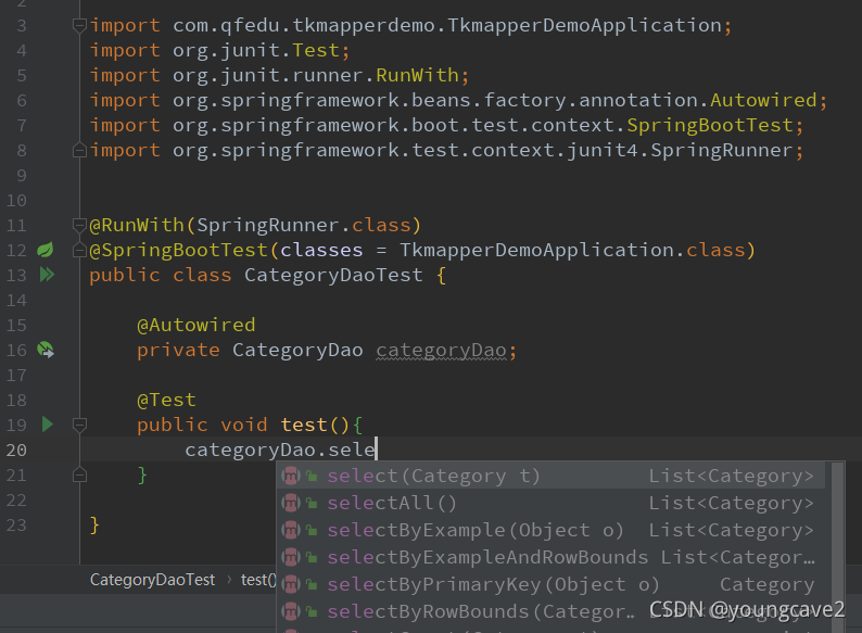 Springboot中单元测试junit的使用springboot Junityoungcave2的博客 Csdn博客