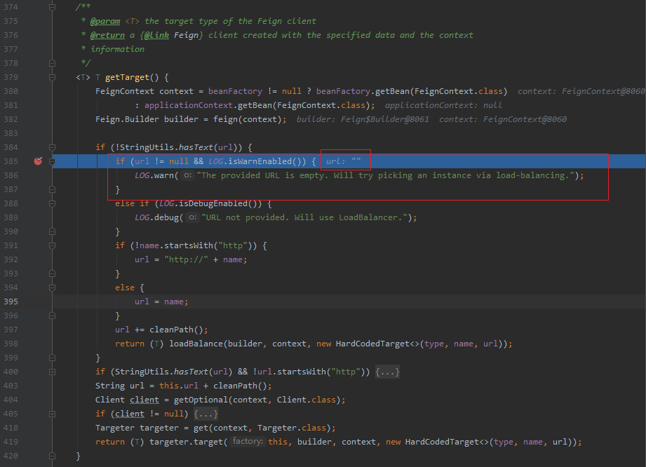 The provided URL is empty. Will try picking an instance via load-balancing. - Programmer Sought