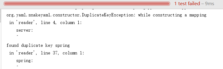 org.yaml.snakeyaml.constructor.DuplicateKeyException: while constructing a mapping in ‘reader ...