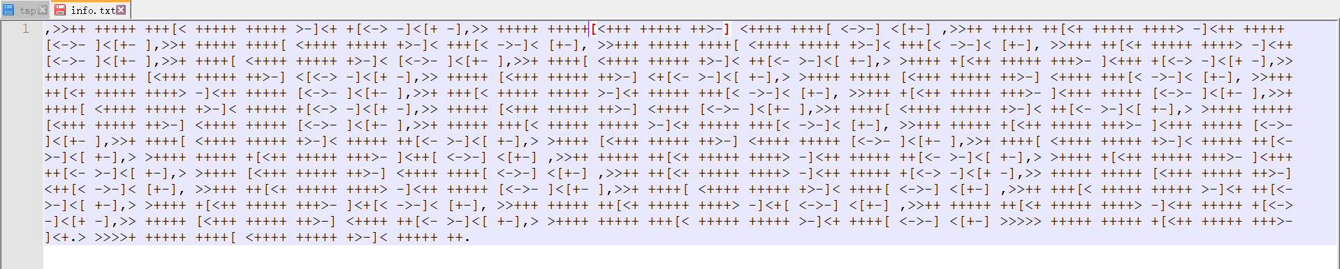 某赛两杂项-CTF-brainfuck编码、modusbus协议分析_,>>++ +++++ +++[ -]