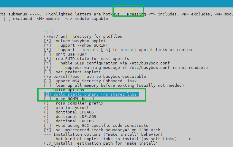 busybox的下载、配置、编译、安装一条龙服务_static linking against glibc, can't use --gc-secti-CSDN博客
