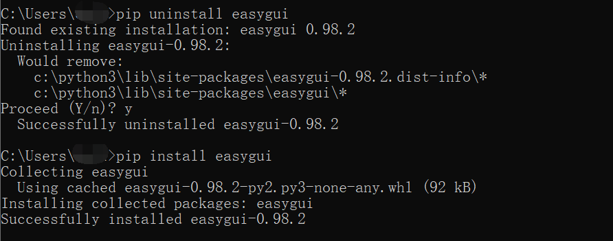 Python学习记录——报“No module named ‘easygui‘”异常_no module named 'easygui-CSDN博客