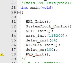 ../Src/main.c(92): error: #159: declaration is incompatible with ...