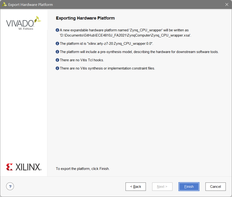 Xilinx Vivado 2021 Export Platform Hardware Error: No default platform clock is selected_vivado ...