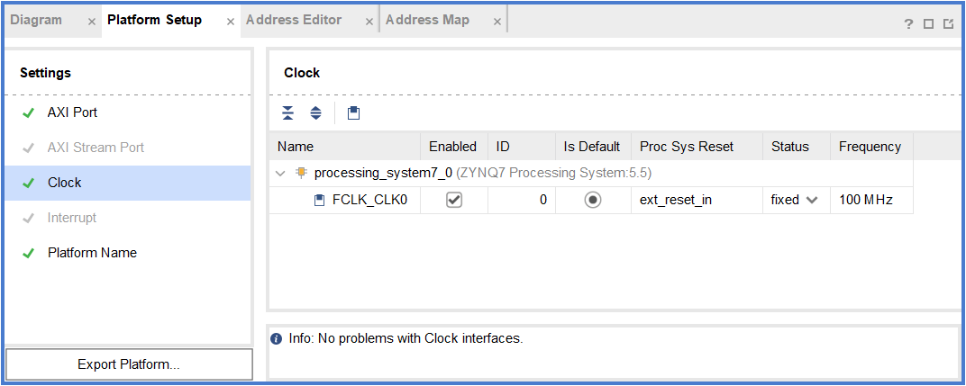 Xilinx Vivado 2021 Export Platform Hardware Error: No default platform clock is selected_vivado ...
