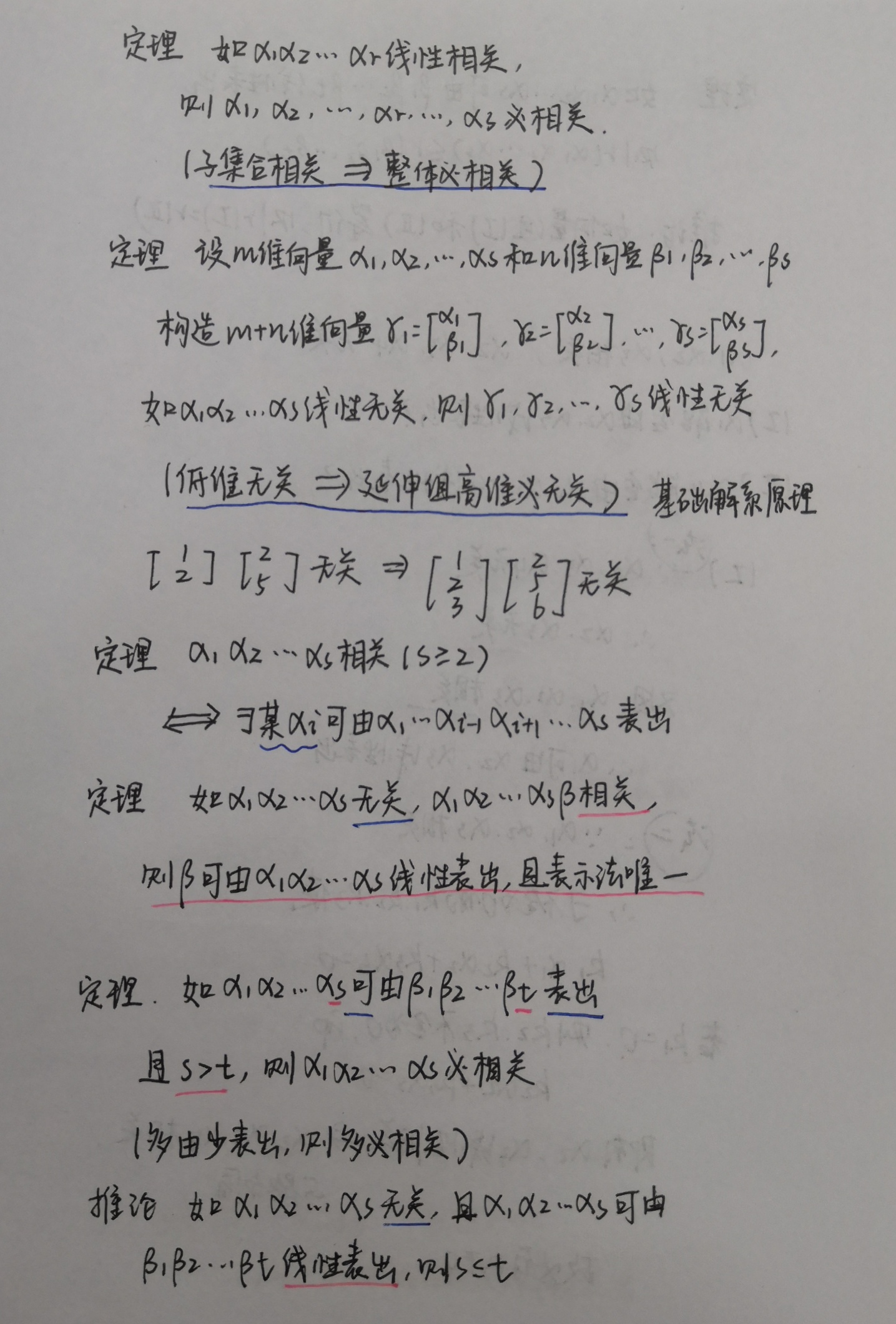 考研线性代数手写笔记3 向量线代里面的向量手写形式 Csdn博客