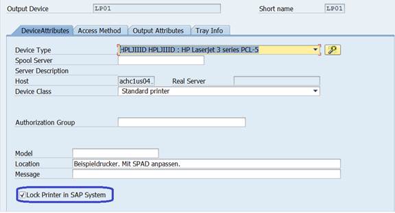 SAP Basis Error Message - Output device LP01 is locked in the SAP system-CSDN博客
