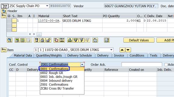 SAP MM PO 如果有了Confirmation记录就不能修改 Confirmation Control Key.-CSDN博客