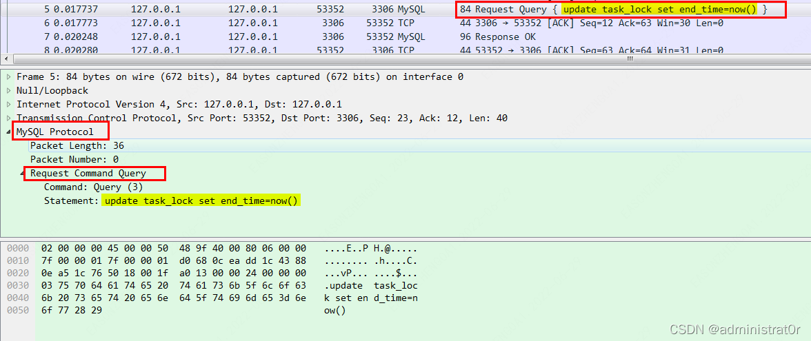 Tcpdump、wireshark抓包分析mysql Sql语句与事务执行wireshark Mysql Csdn博客 1747