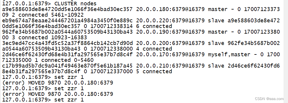 redis-cluster集群_(error) moved 4768-CSDN博客