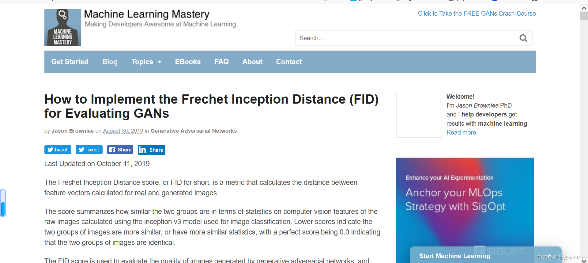 Frechet Inception Distance (FID)_fid score-CSDN博客