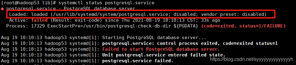 启动postgres报错job For Postgresql Rvice Failed Because The C Csdn博客 1062