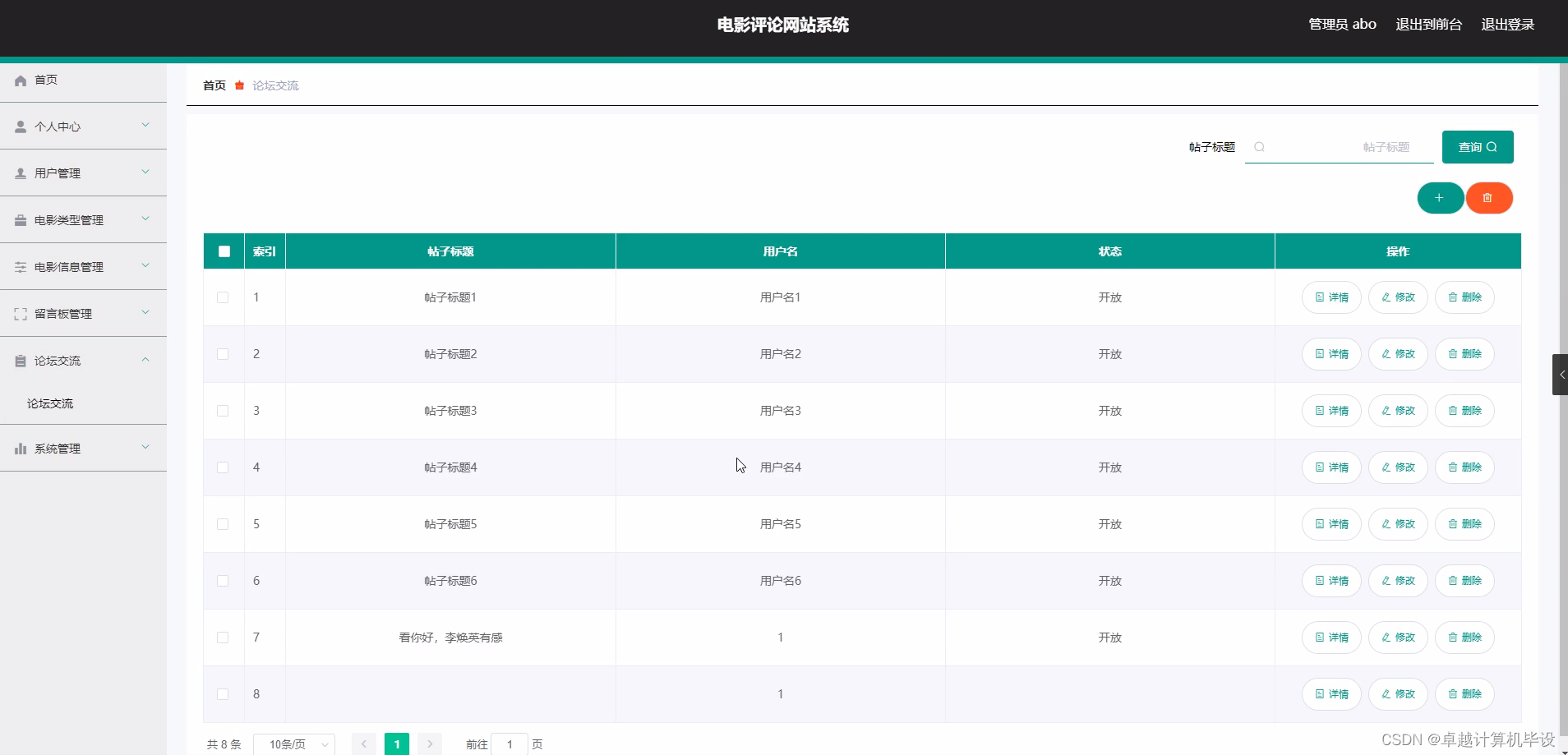 开题报告 Springboot电影评论网站系统mts92计算机毕业设计基于springboot的影评系统论文 Csdn博客