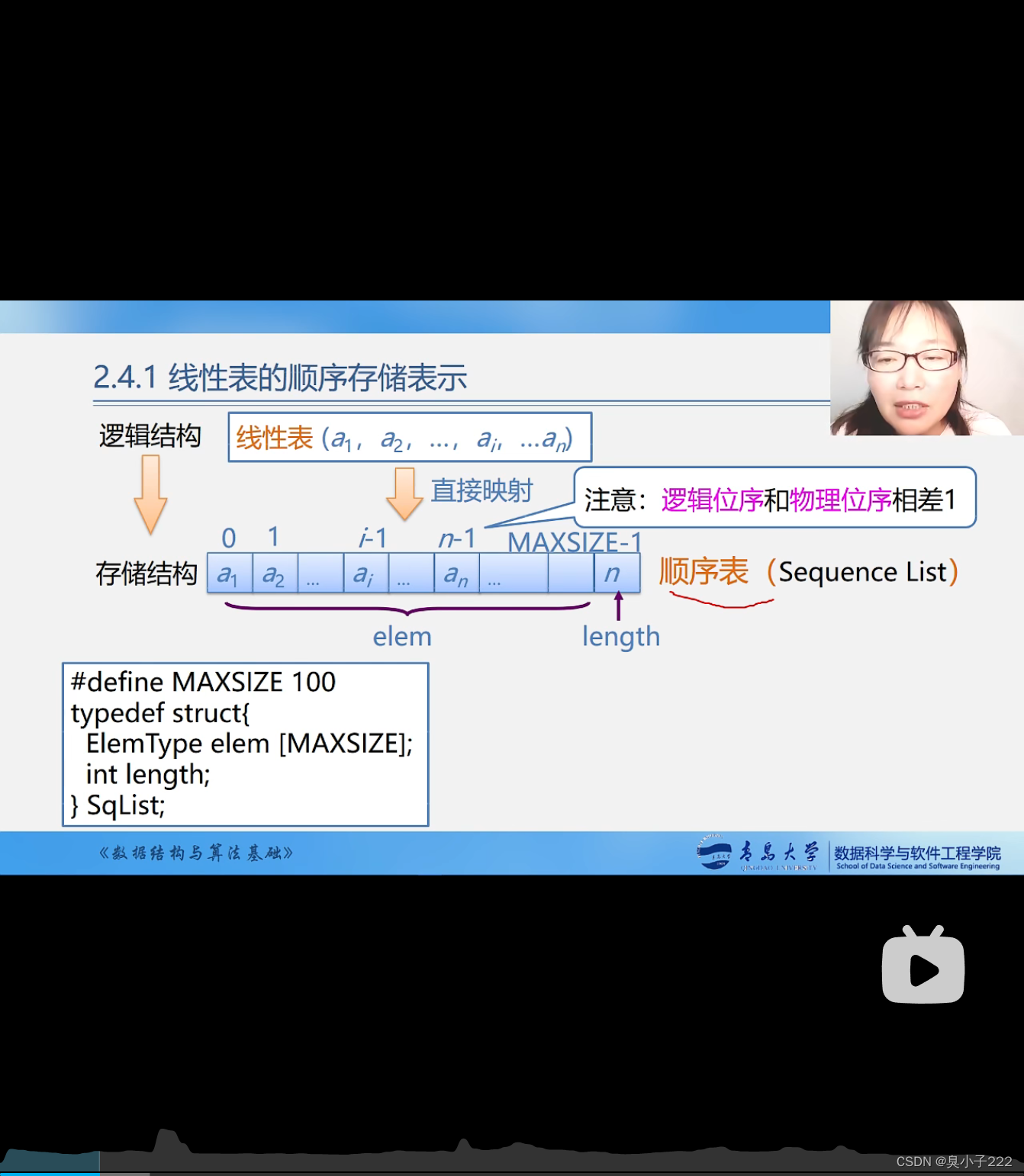 数据结构与算法——线性表的顺序实现和表示3 Csdn博客
