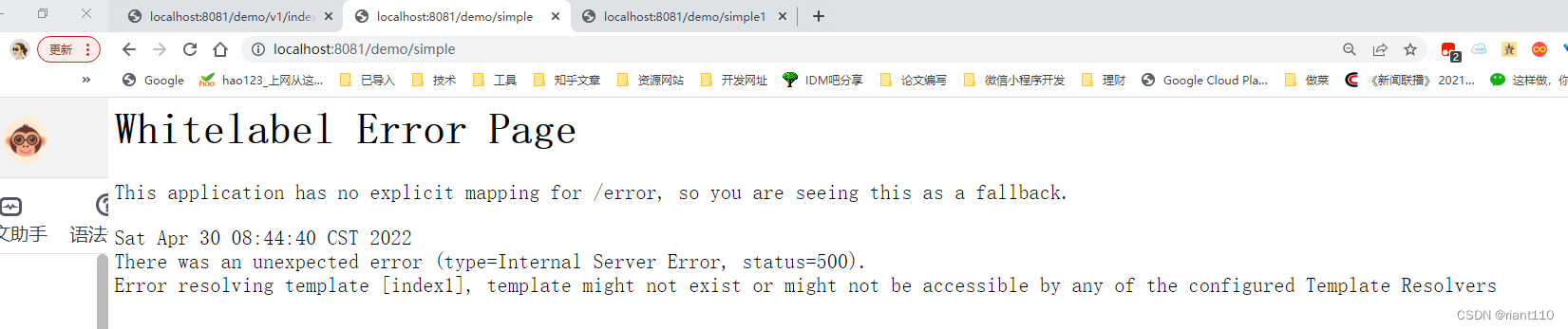 springboot为什么返回Whitelabel Error Page_riant110的博客-CSDN博客