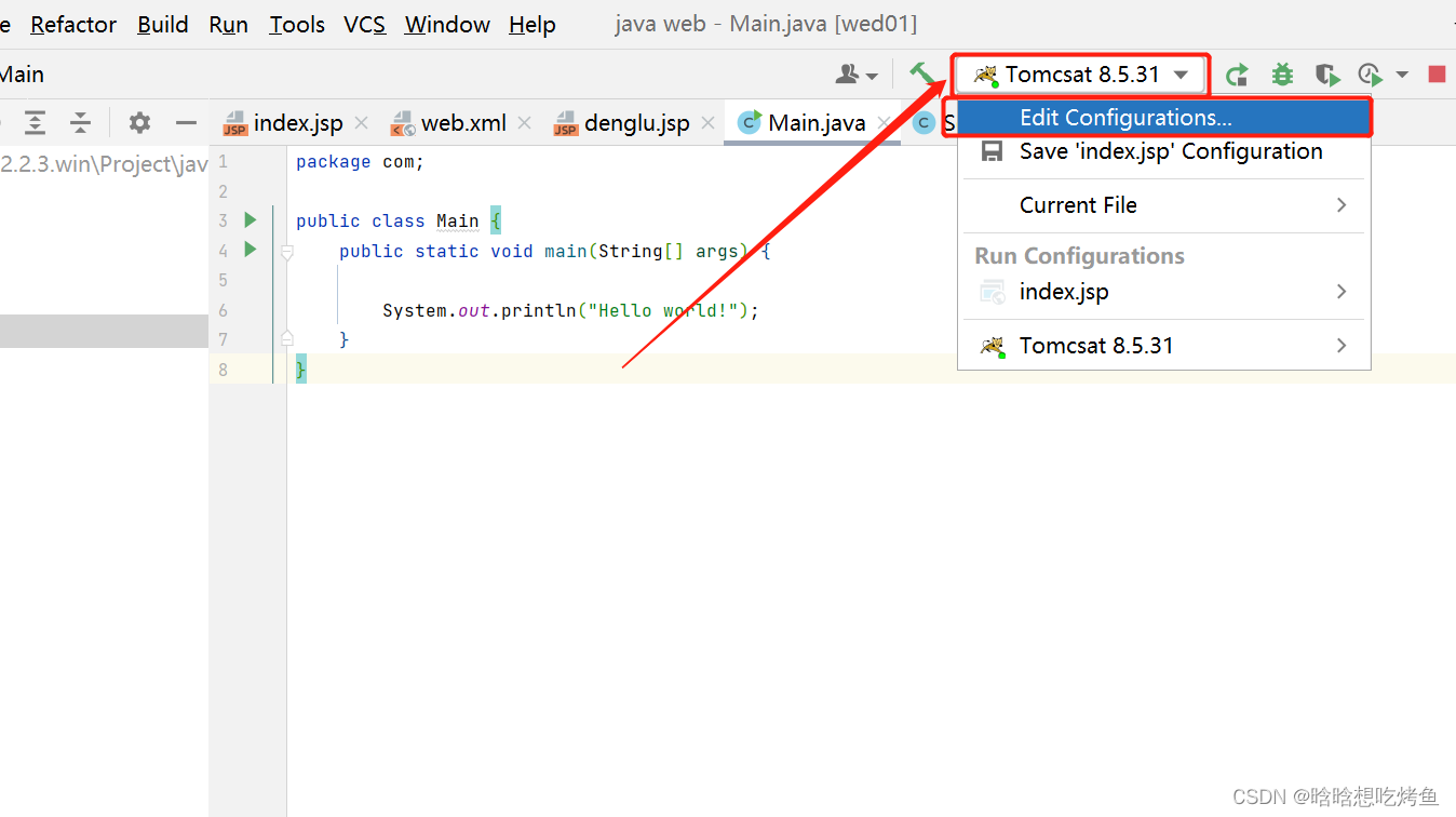 IDEA配置Tomcat并发布web项目_ideatomcat部署web项目_晗晗想吃烤鱼的博客-CSDN博客
