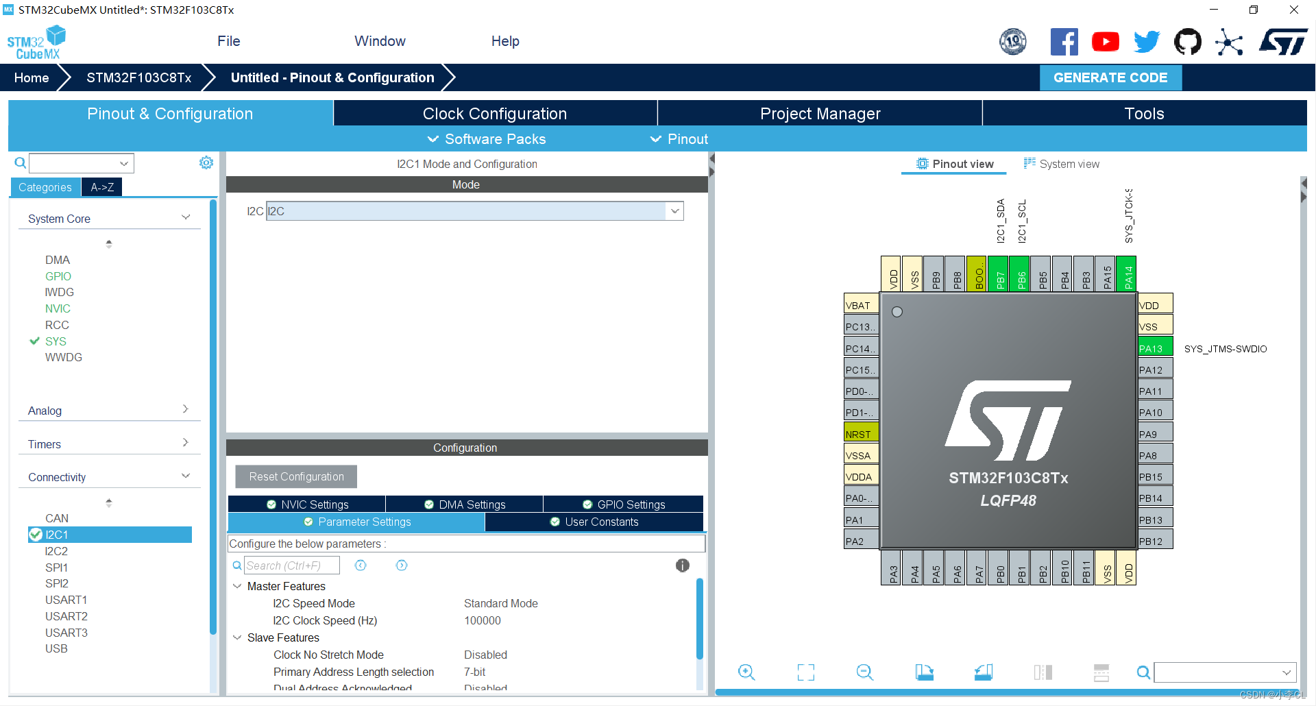 0.96寸OLED显示屏显示字符串、汉字（stm32HAL库）_oled显示汉字-CSDN博客
