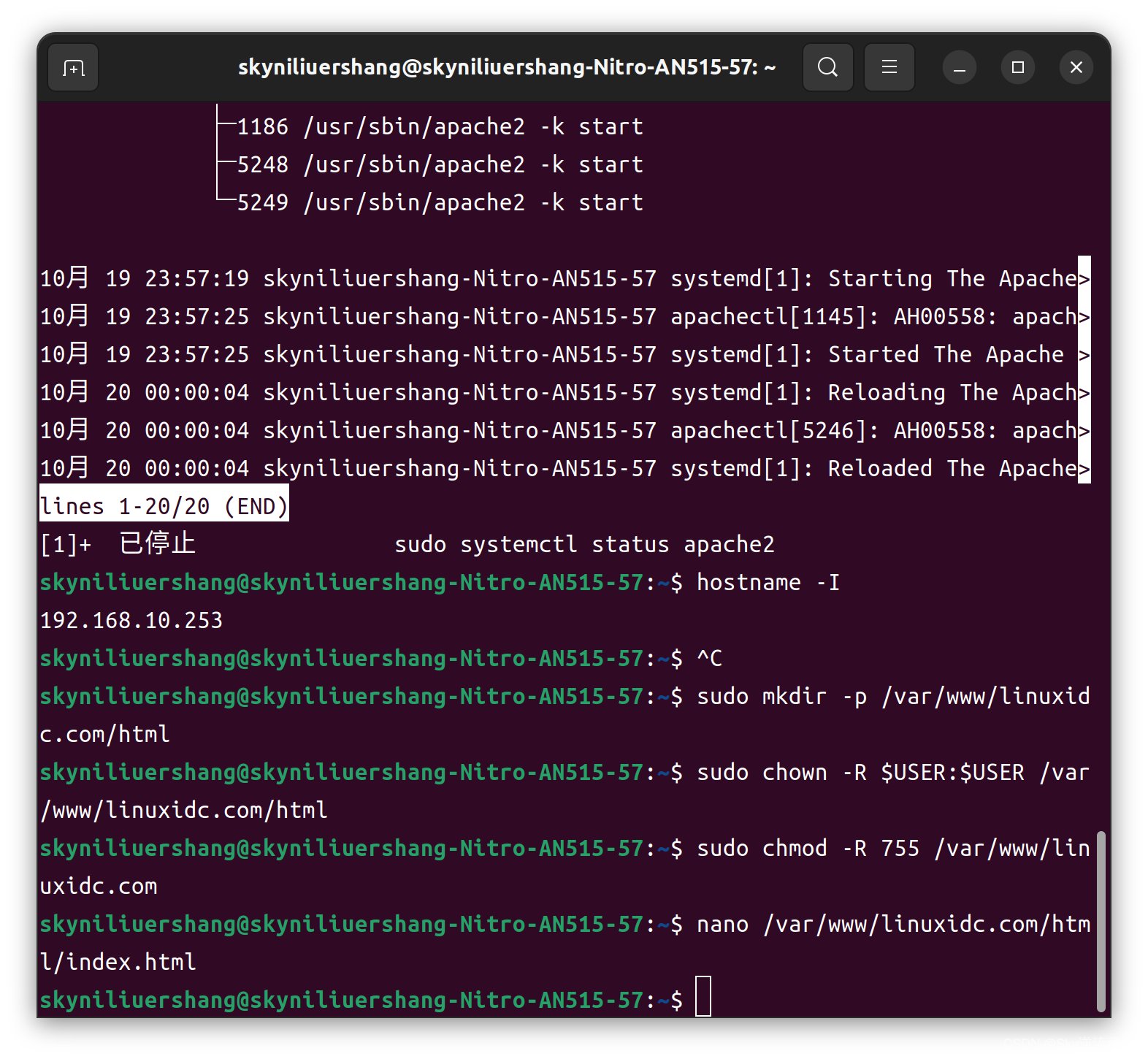 linux(ubuntu)搭建web服务器_ubuntu html服务器-CSDN博客