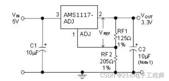 低压差稳压器--AMS1117芯片简介-CSDN博客