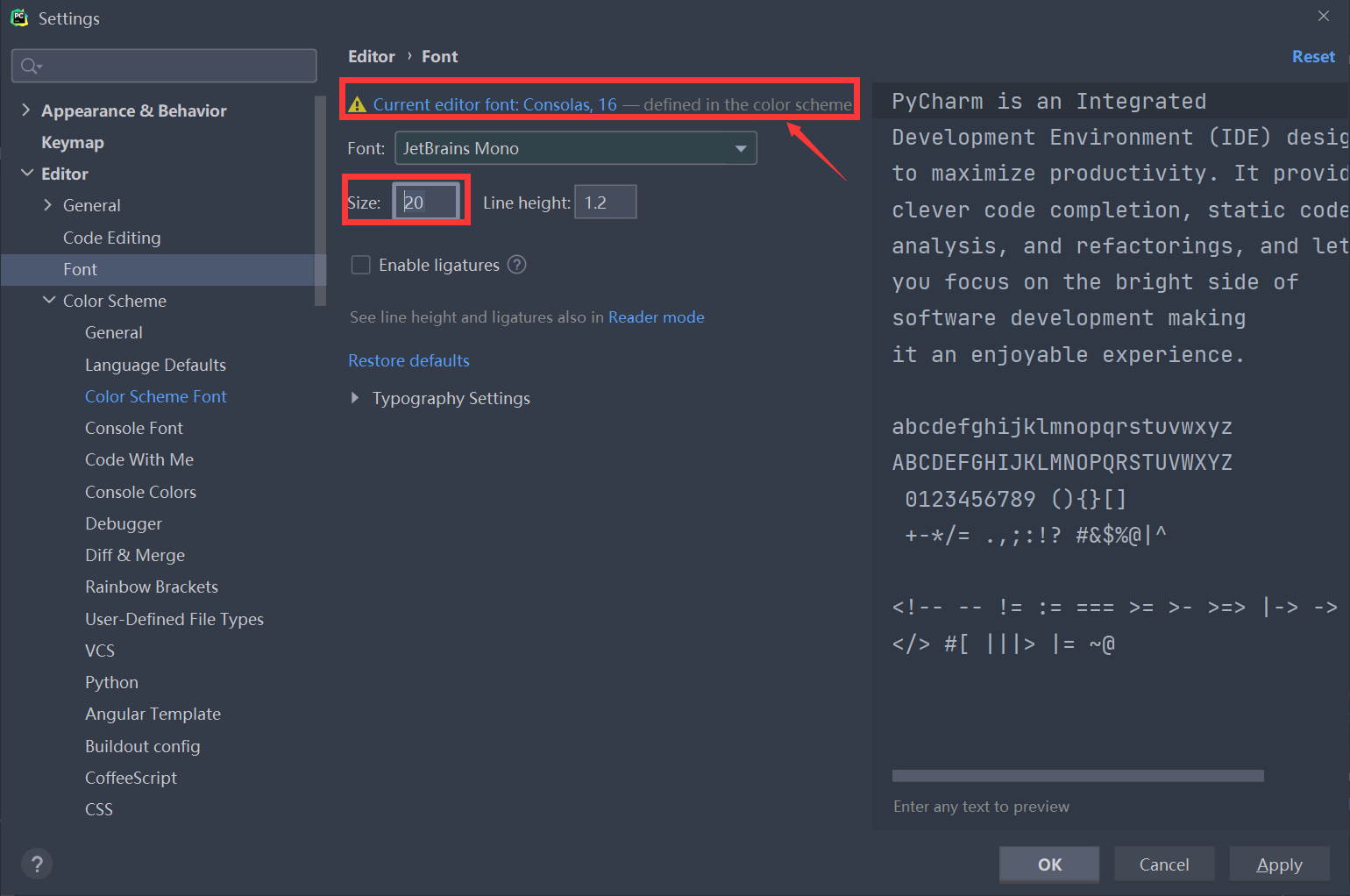 pycharm调整字体大小设置_pycharm选择console font无法调整字体大小-CSDN博客