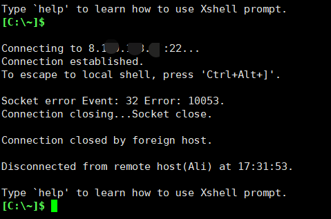 苦恼的Bug-阿里云与Xshell连接问题总结讨论_阿里云服务器to escape to local shell, press 'ctrl+alt+]-CSDN博客