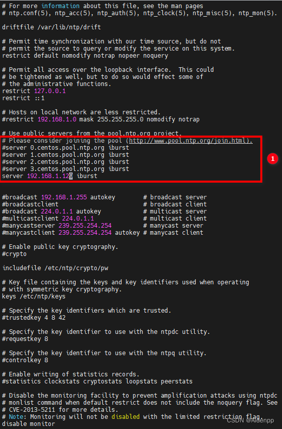 记录内网NTP服务端和客户端的配置（chronyd、ntpd）_allow ntp client access from local network-CSDN博客