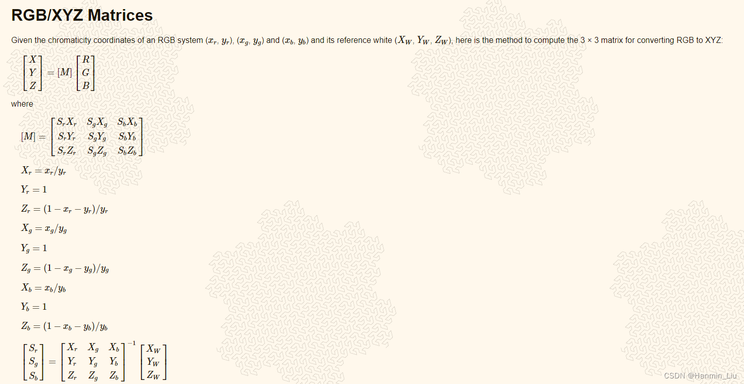 RGB/XYZ Matrices-CSDN博客