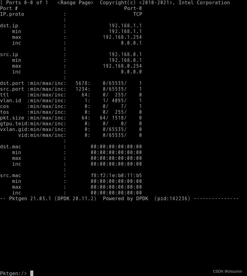 dpdk-pktgen 设置发送随机数据包_pkggen 发包-CSDN博客