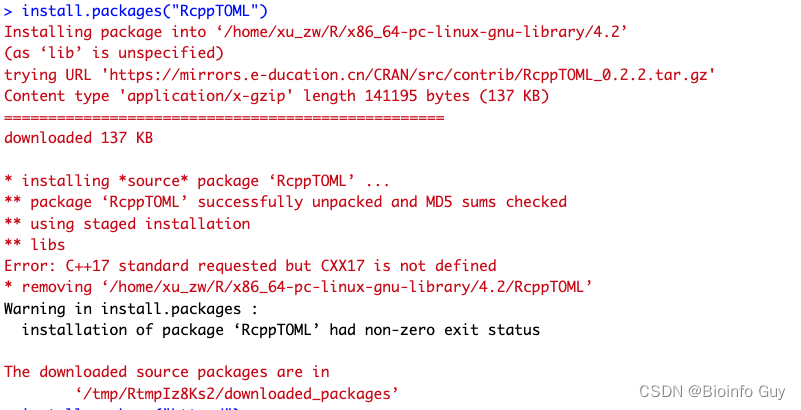 JupyterR内核在Seurat及依赖包安装时，Error: C++17 standard requested but CXX17 is not defined各种报错问题及解决方案-CSDN博客